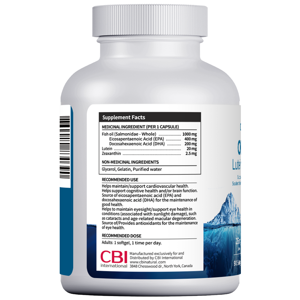 Triple Action Omega-3 1000mg & Lutein 25mg & Zeaxanthin 2.5 mg, 90 sof ...